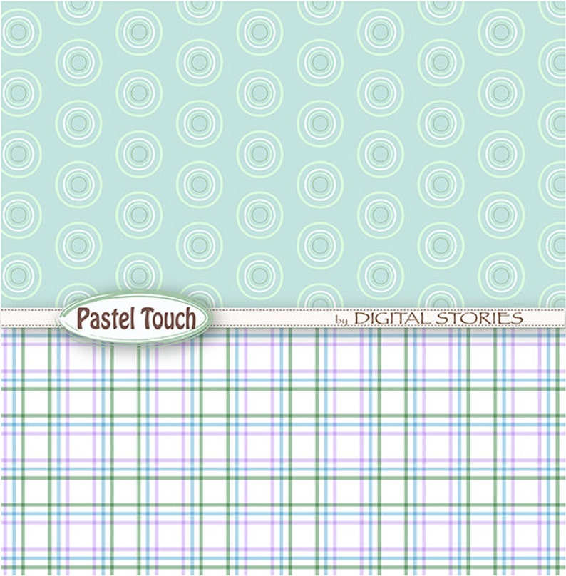 Pastel Digital Paper: pastel Touch Blue Lilac Mint Green Scrapbook ...