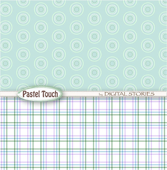 Pastel Digital Paper: pastel Touch Blue Lilac Mint Green Scrapbook ...