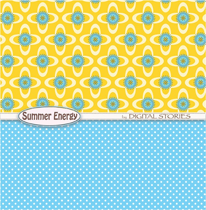 Moroccan Digital Paper : summer Energy Blue Yellow - Etsy