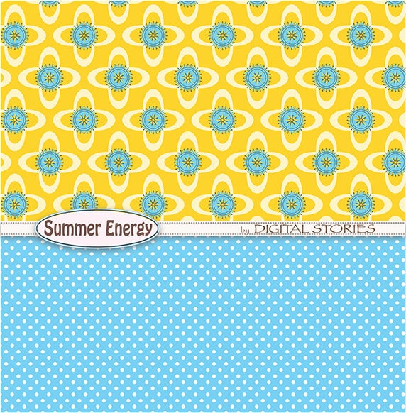 Moroccan Digital Paper : summer Energy Blue Yellow - Etsy