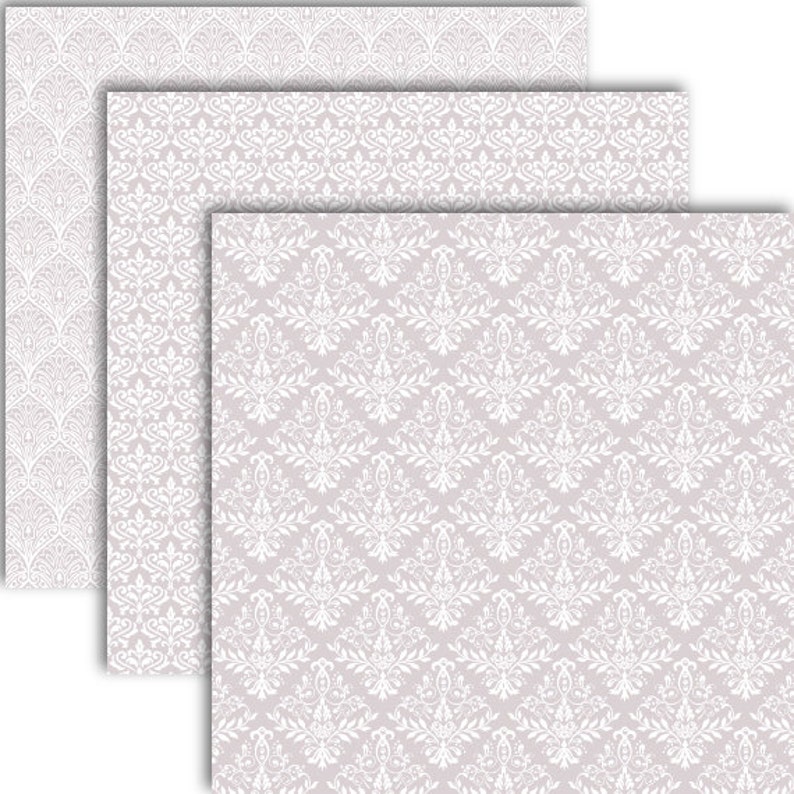 Damask Digital Paper: damask LIGHT Gray Digital - Etsy