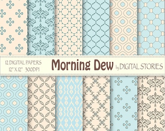 Retro Digital Paper: retro Elegant Retro Scrapbook Digital Paper in ...