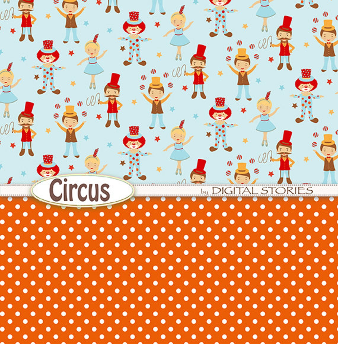 Circus Digital Paper circus Circus Patterns for Scrapbooking ,invites ...
