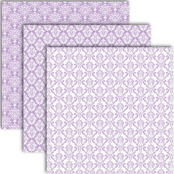 Damask Digital Paper: damask Lilac Digital Paper With Vintage Elements ...