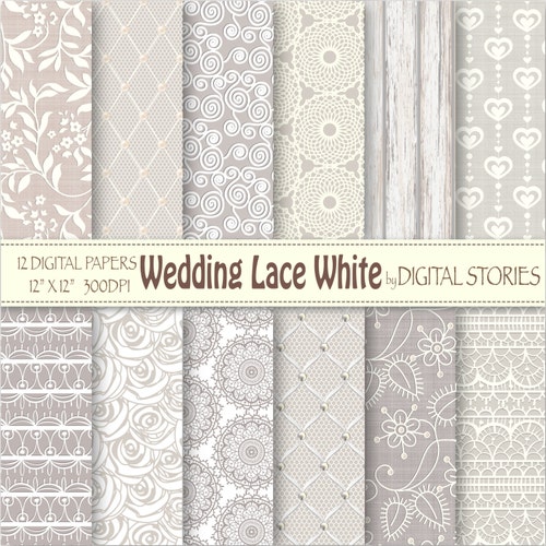 Wedding Lace Digital Paper: wedding LACE White - Etsy