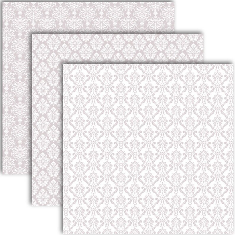 Damask Digital Paper: damask LIGHT Gray Digital - Etsy