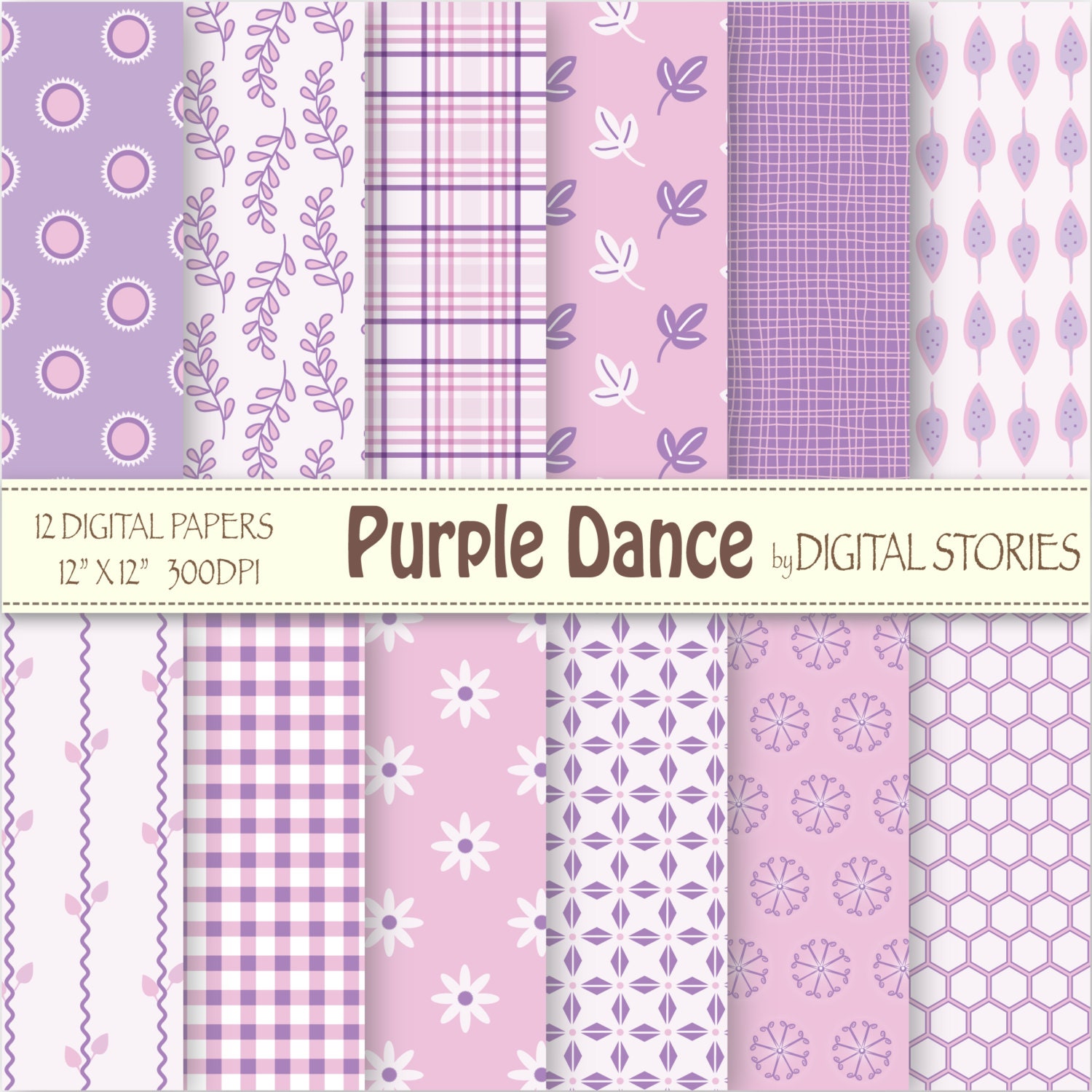 Baby Girl Digital Paper: purple Dance Purple Pink - Etsy