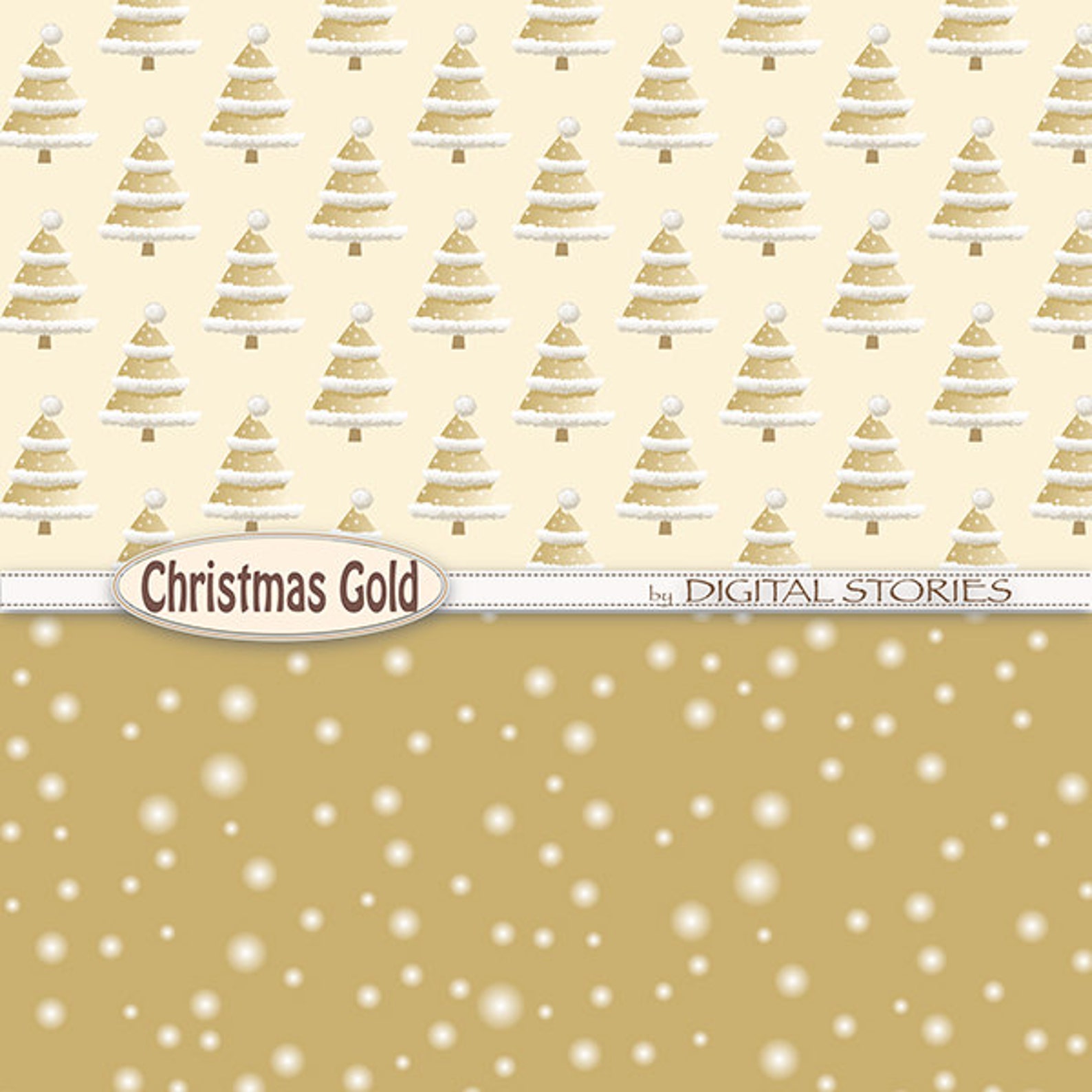 Christmas Digital Paper: christmas Gold Scrapbook - Etsy