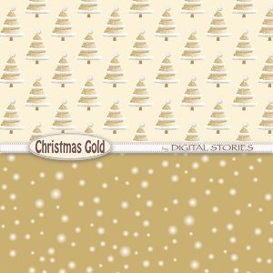 Christmas Digital Paper: christmas Gold Scrapbook - Etsy