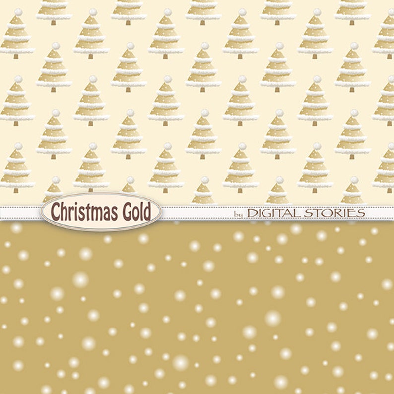 Christmas Digital Paper: christmas Gold Scrapbook - Etsy