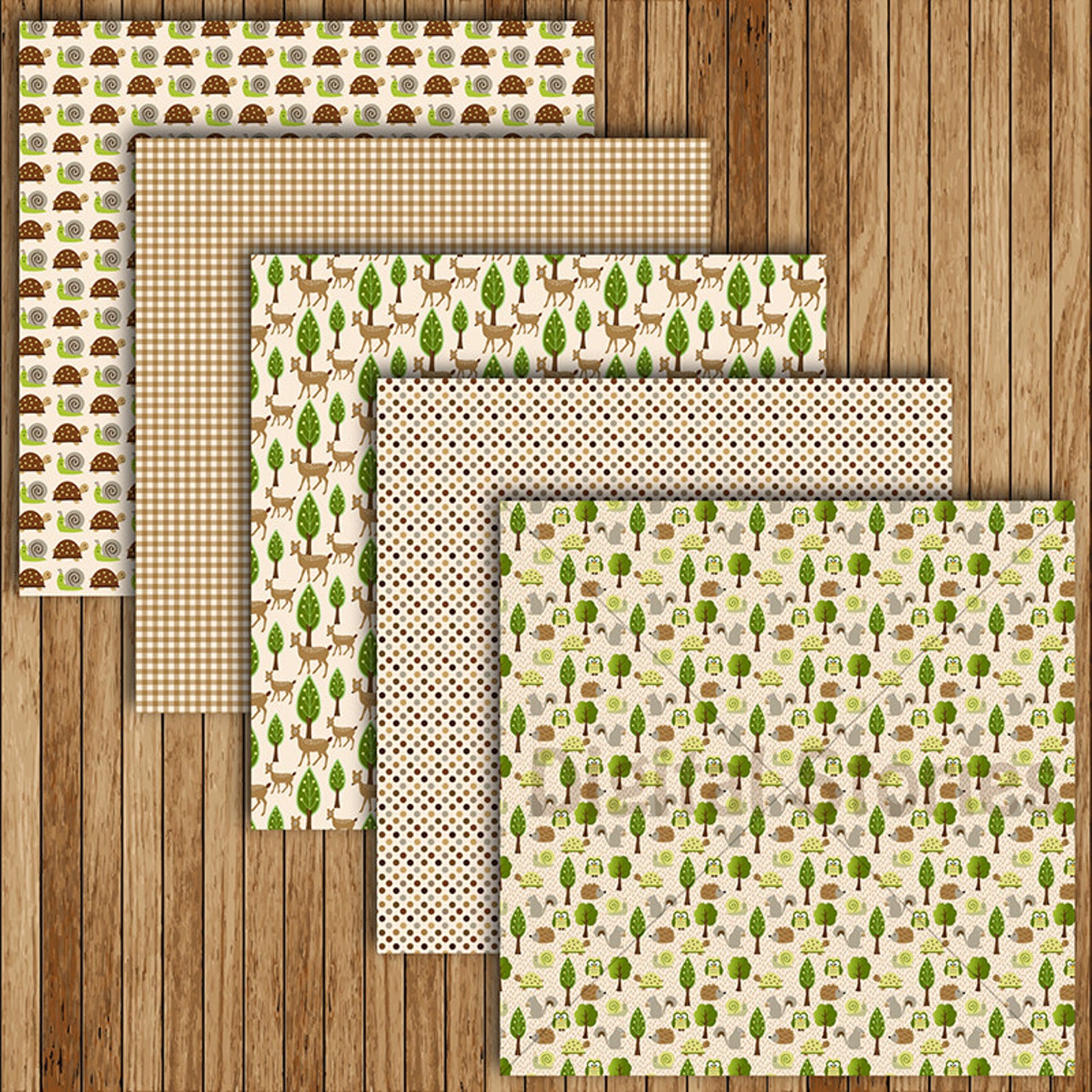 Woodland Digital Paper Pack: forest Friends With - Etsy