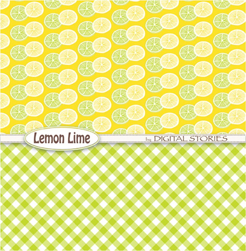Lemon Digital Paper: lemon Lime Lemon Lime Yellow - Etsy