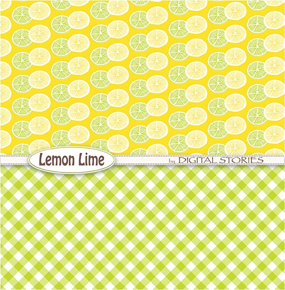 Lemon Digital Paper: lemon Lime Lemon Lime Yellow - Etsy