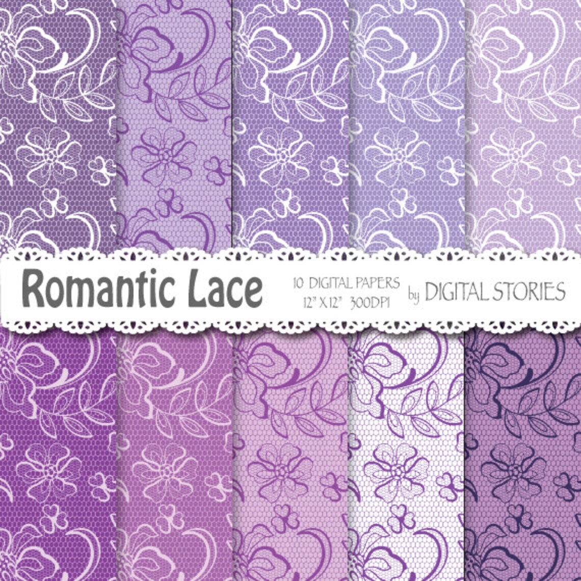 Lace Digital Paper: lace PURPLE Violet Purple Violet Lilac Wedding ...