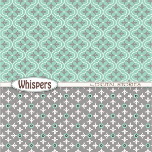 Teal Gray Digital Paper: whispers Teal Gray Black Retro Scrapbook Paper ...