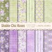 Shabby Chic Digital Paper: SHABBY LILAC Green | Etsy