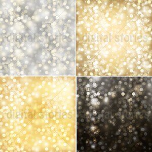 Bokeh Digital Paper: bokeh GOLD Silver Scrapbook Papers, Gold Silver ...