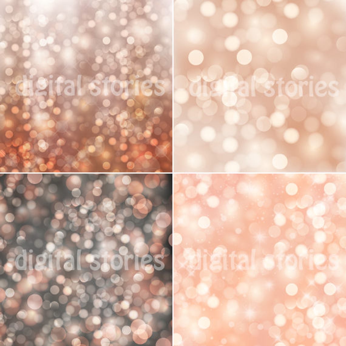 Bokeh Digital Paper: bokeh ROSE Gold Scrapbook - Etsy