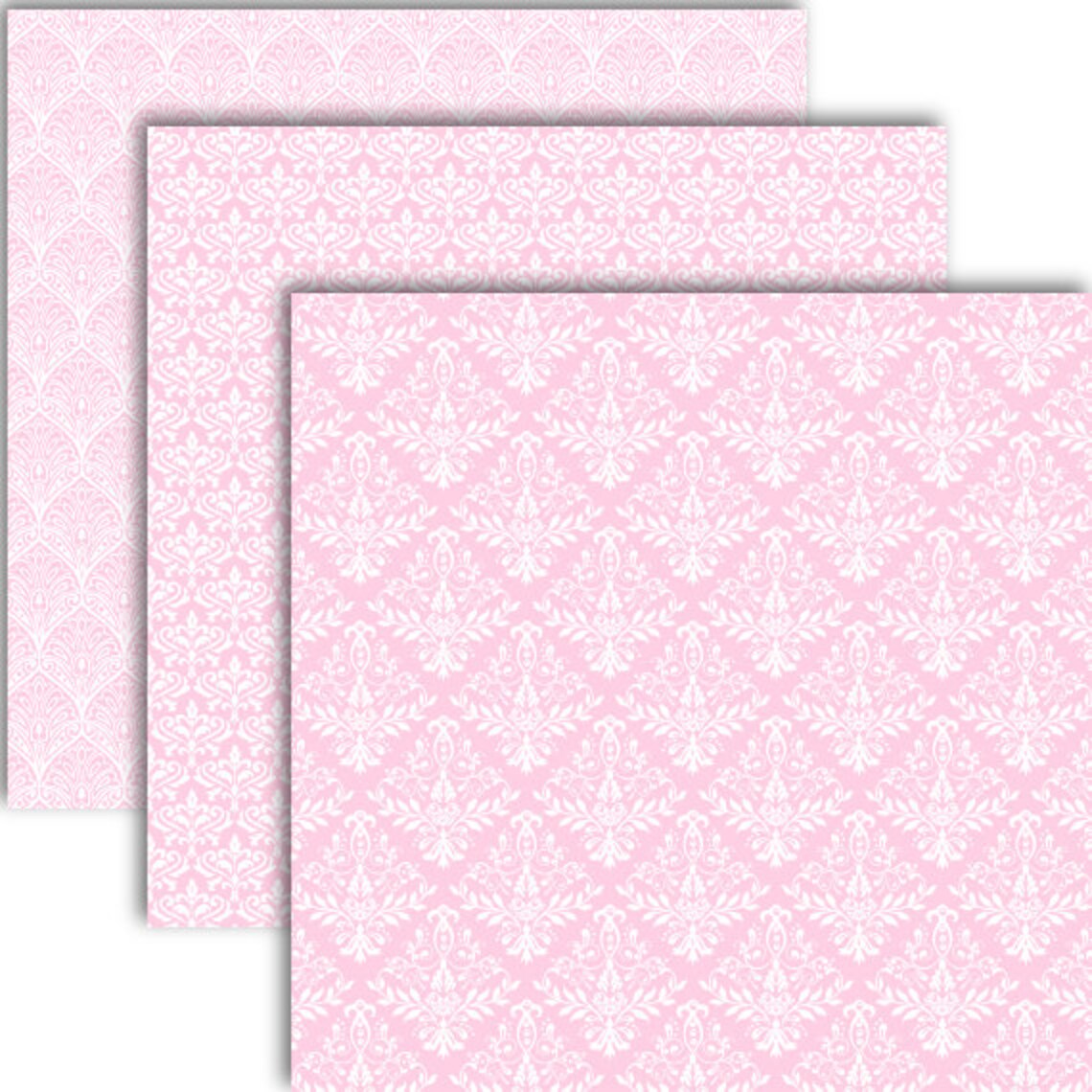 Damask Digital Paper: damask BABY Pink Digital Paper With Vintage ...