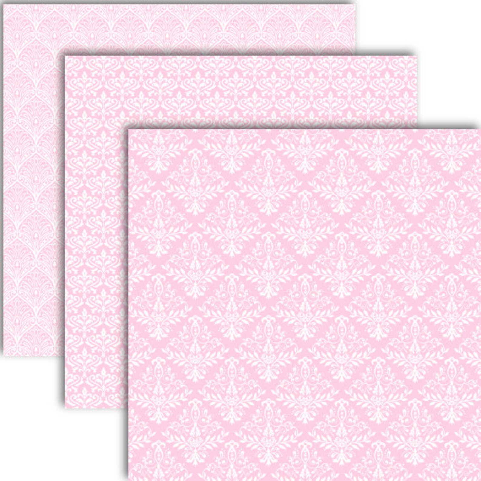Damask Digital Paper: damask BABY Pink Digital Paper With Vintage ...