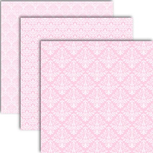 Damask Digital Paper: damask BABY Pink Digital Paper With Vintage ...