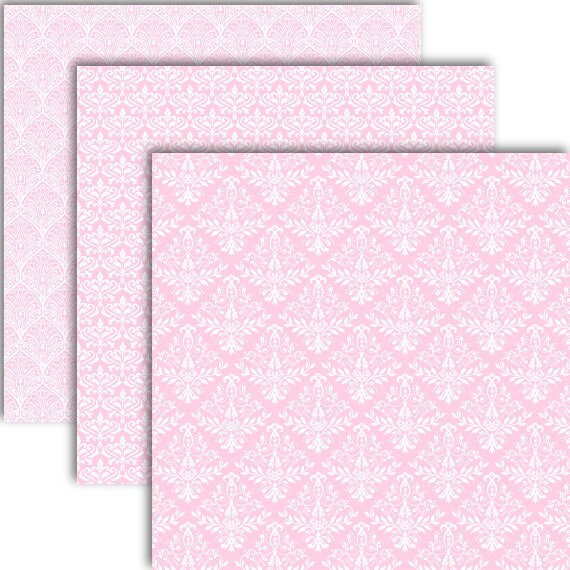 Damask Digital Paper: damask BABY Pink Digital Paper With Vintage ...
