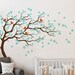 Pink Butterfly Tree Decal White Tree Mural Butterfly Wind Tree Design ...