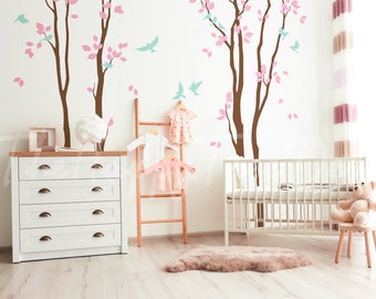 Long Tree Name Wall Decal Set Personalized Kid Room Sticker | Etsy