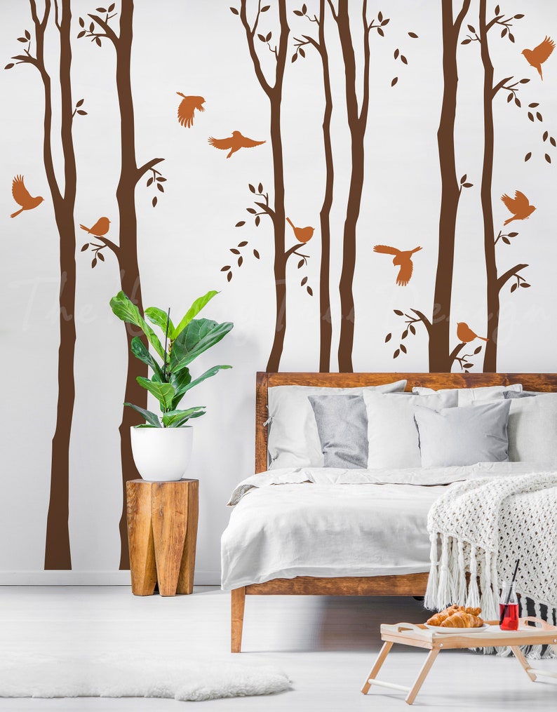 Long Tree Wall Decal Set Family Home Mural Design Long Tree - Etsy