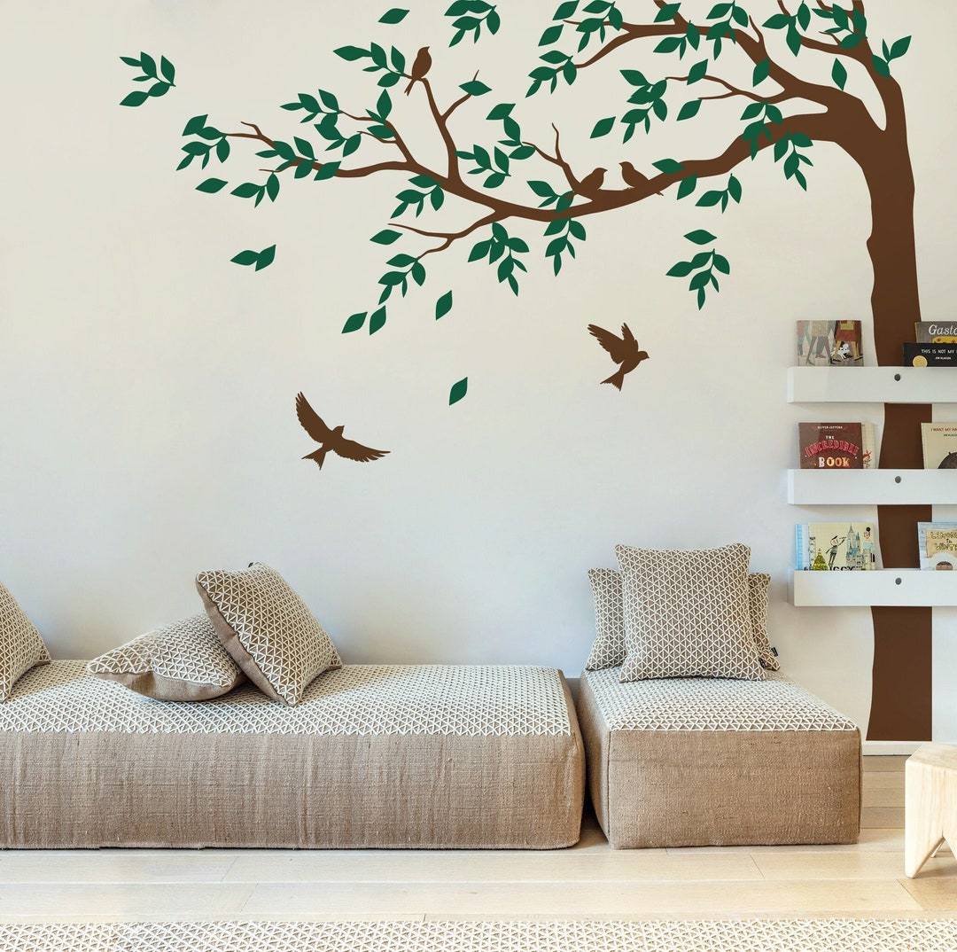 Long Corner Tree Wall Decal Tree Decal Design for Your Home Corner Tree ...