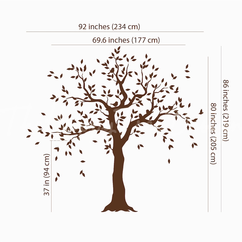 Big Family Tree Decal Set Vinyl Wall Decal Nursery Mural - Etsy