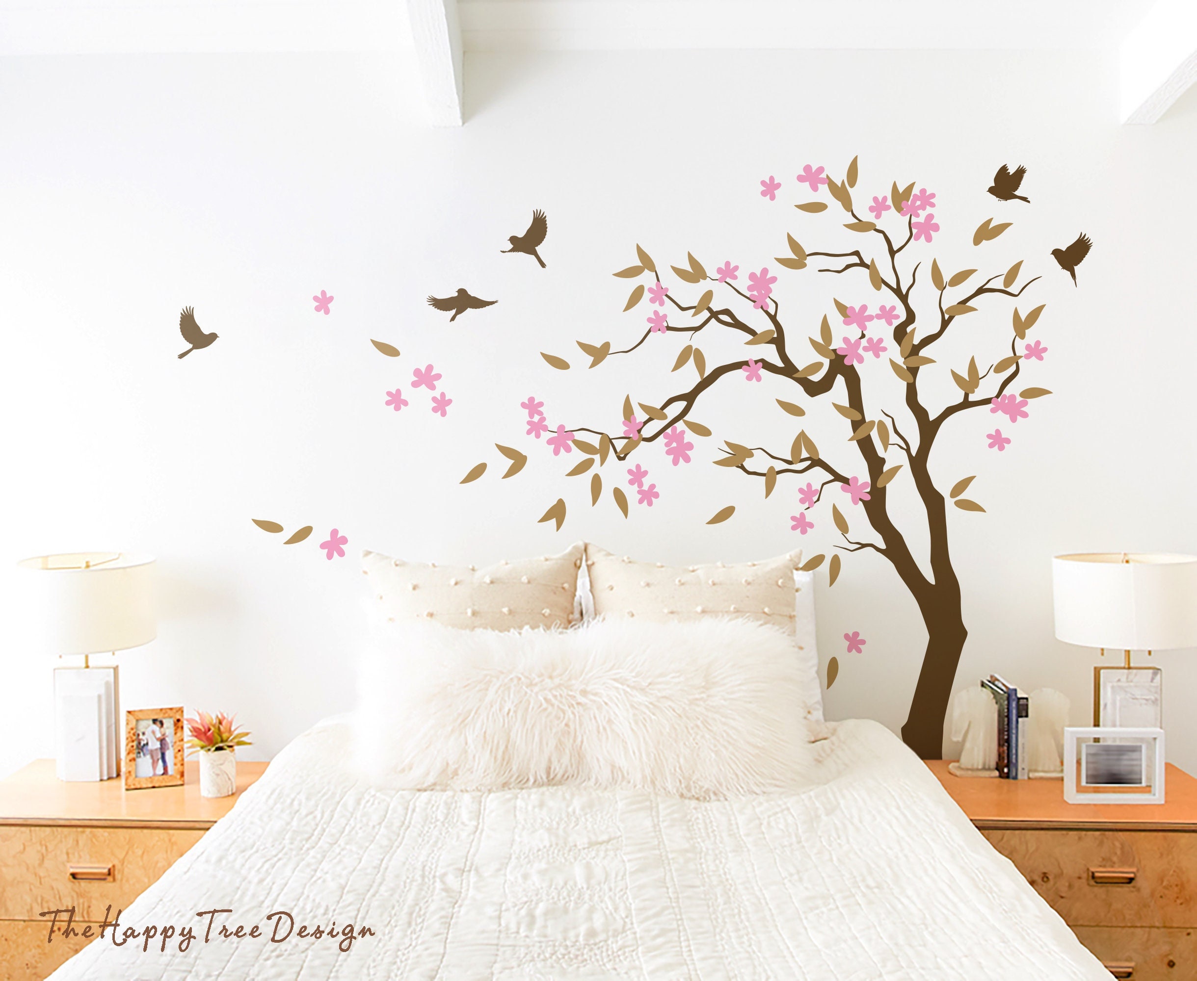 Flower Wind Tree Wall Decal – Nursery Vinyl Sticker - Etsy