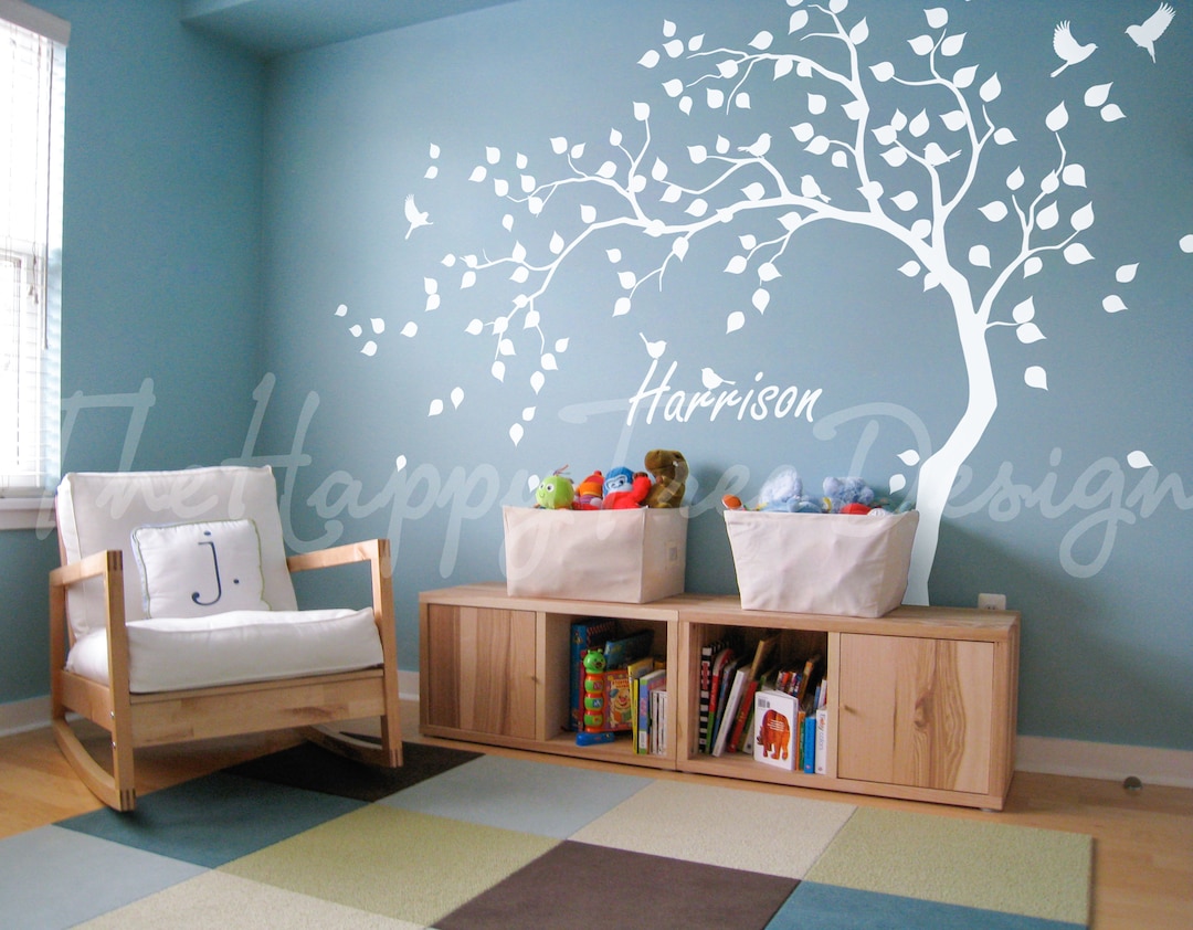 Personalized Wind Tree Wall Decal – Nursery Kid Room Art _HT075 - Etsy