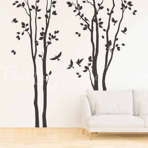 Wall Decal Design Long Tree Sticker Set Family Home Wall Design Kid ...