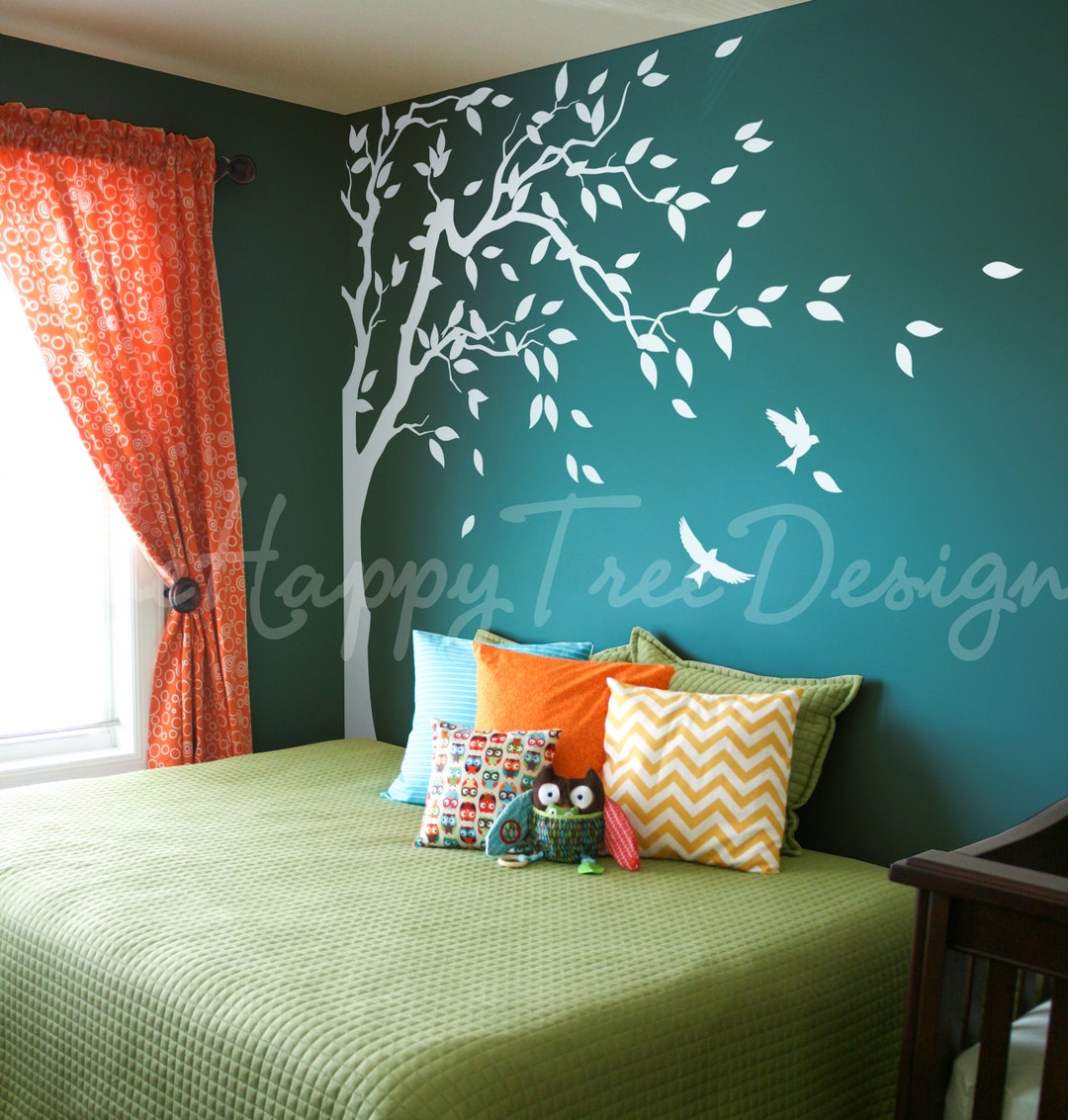 White One Side Wall Decal Great Interior Element for Family Home and ...