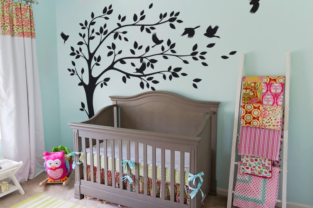 Wind Tree Wall Decal Big Wind Tree Mural Kid Room Wall Sticker - HT085 ...