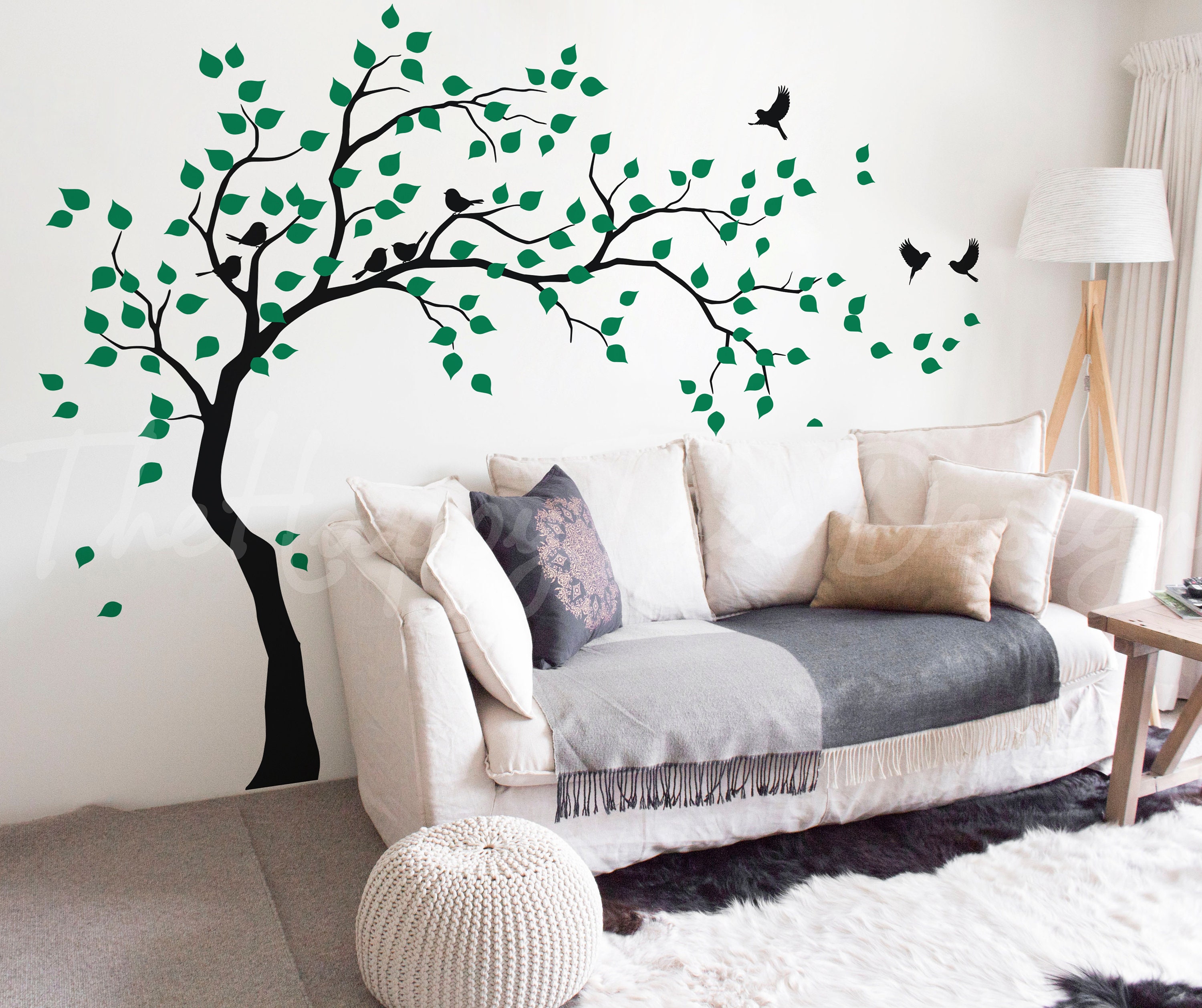 White Wind Tree Decal Personalized Nursery Wall Art Kid Room - Etsy