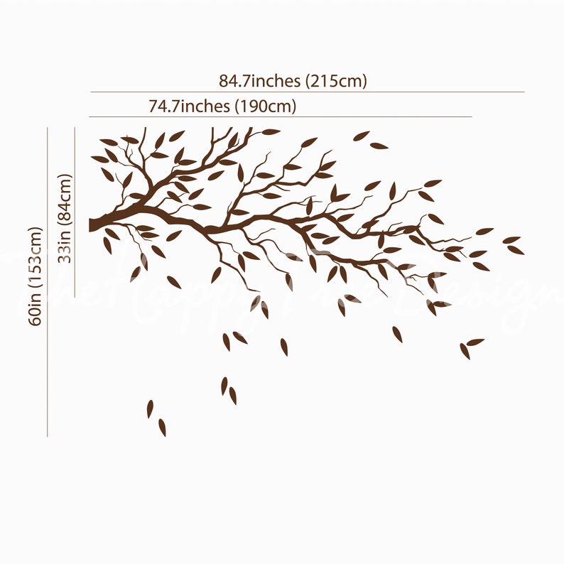 Branch Wall Decal Black Wall Mural Simple Tree Sticker Wild - Etsy