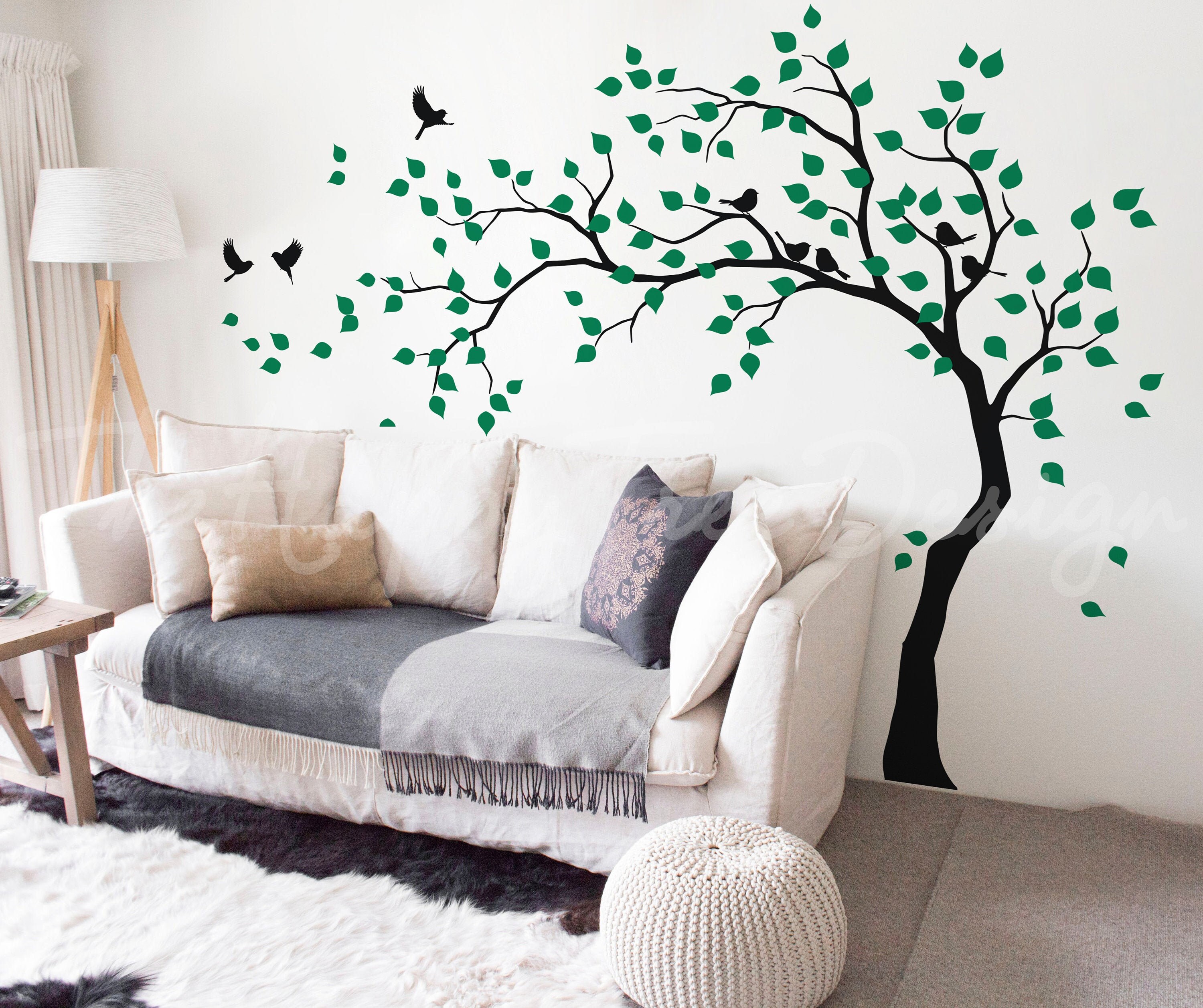 White Wind Tree Decal Personalized Nursery Wall Art Kid Room - Etsy