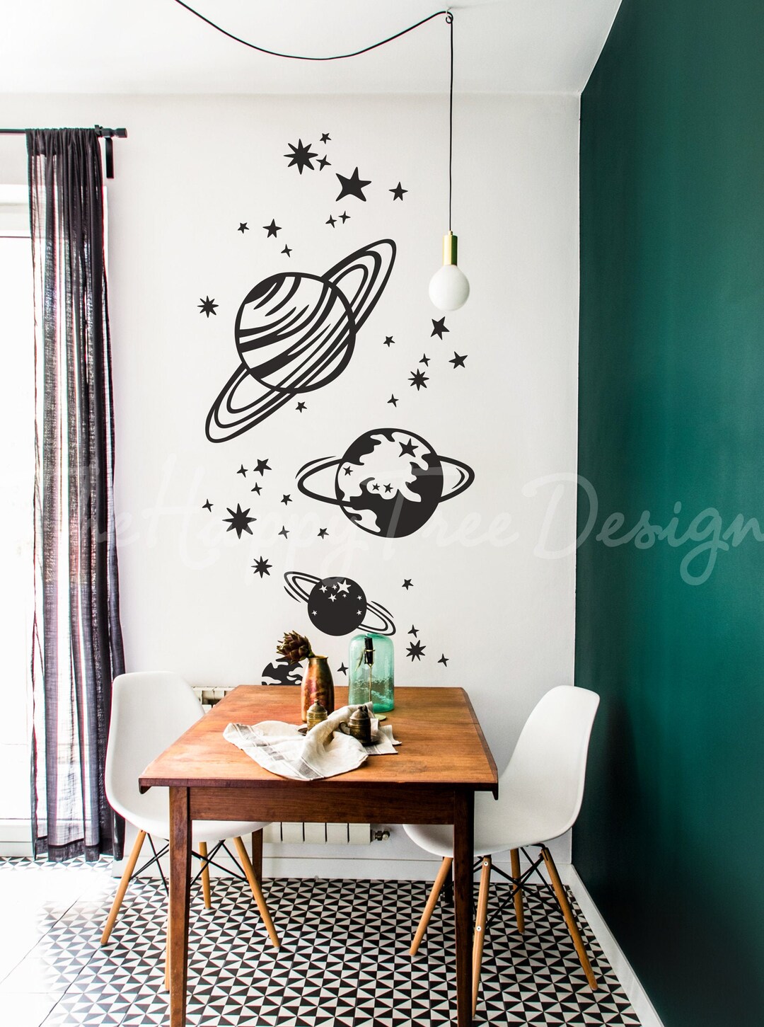 Space Decal Set, Planetary Sticker, Great Wall Decal for Your Home ...