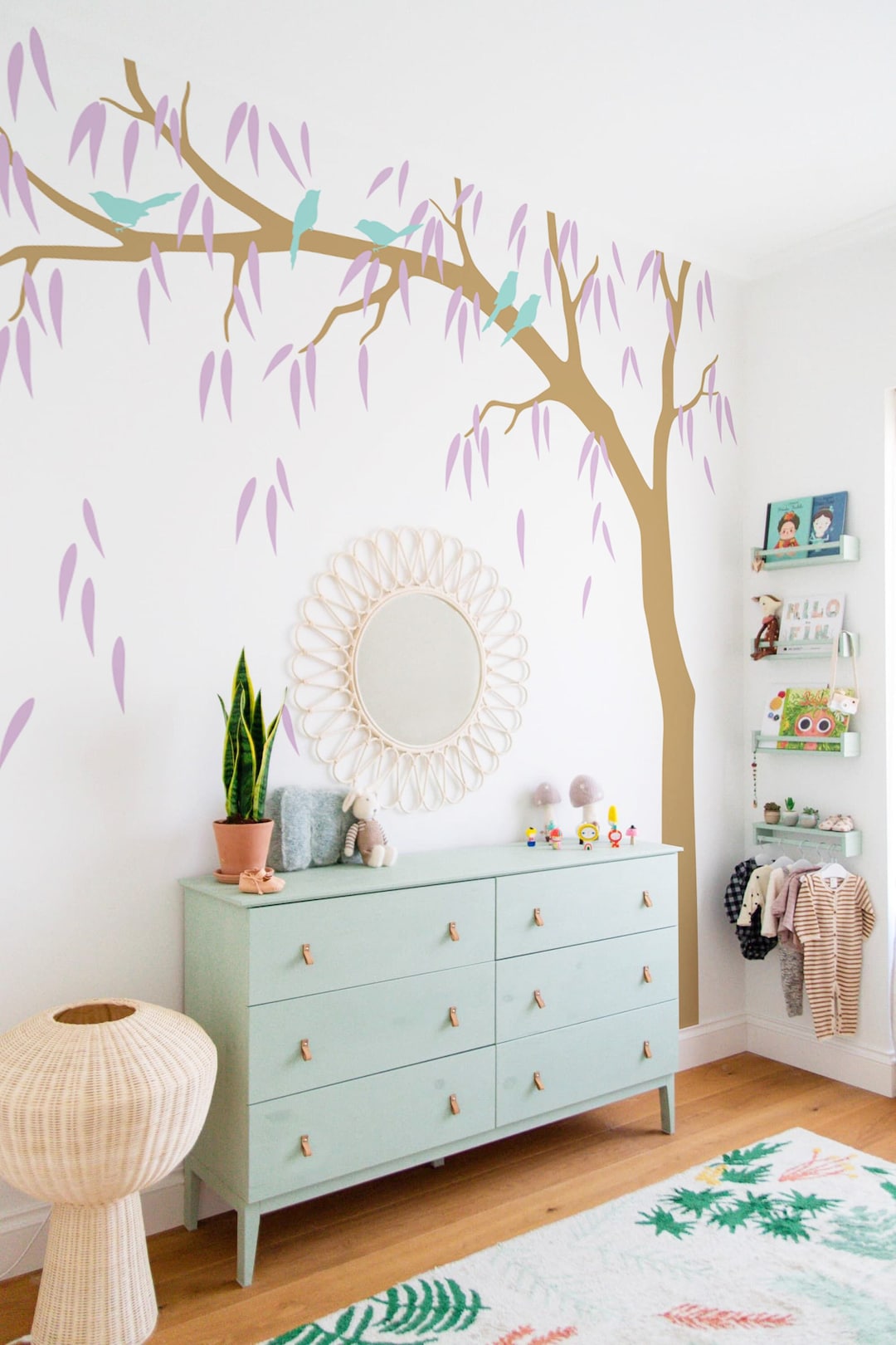 Weeping Willow Tree Decal Boho Style Tree Decal Nursery Big Tree Mural ...
