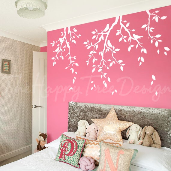 Kid Room Decal Design Branch Sticker Set Branch and Bird Mural - Etsy