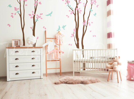 Long Tree Wall Decal Set Simple Decal Design Decal for Living | Etsy