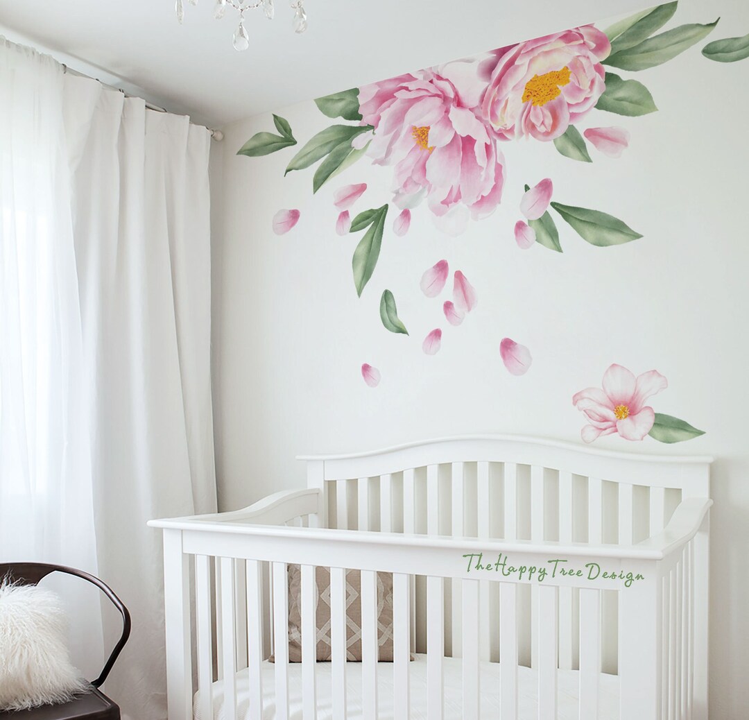 Peonie Wall Decal Set - Pink Flower Decal for Your Home - Big Blower ...