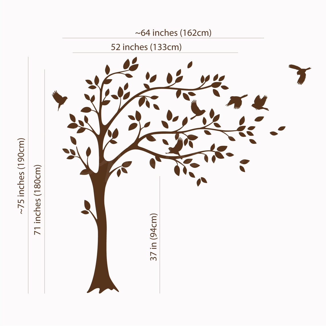 Wind Tree Wall Decal Big Wind Tree Mural Kid Room Wall Sticker - Etsy