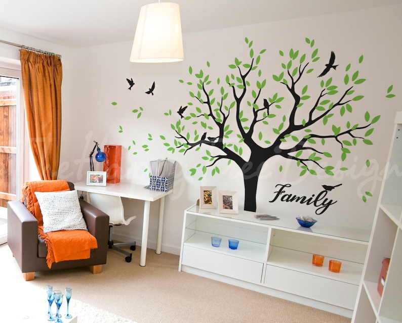 Personalized Family Tree Decal Nursery Tree Wall Decal Vinyl - Etsy