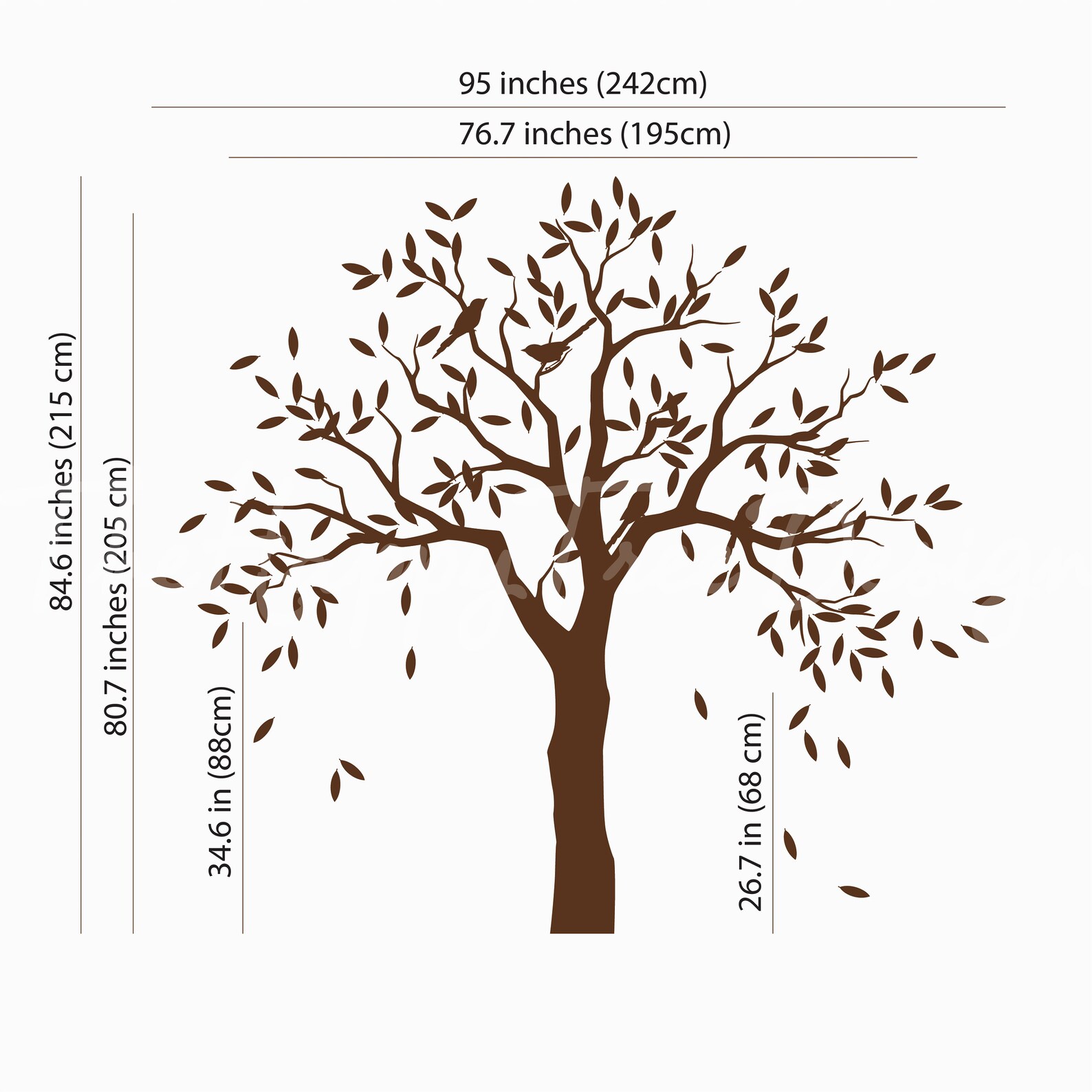Large Tree Wall Decal Nursery Tree Wall Decals Huge Tree Mural - Etsy