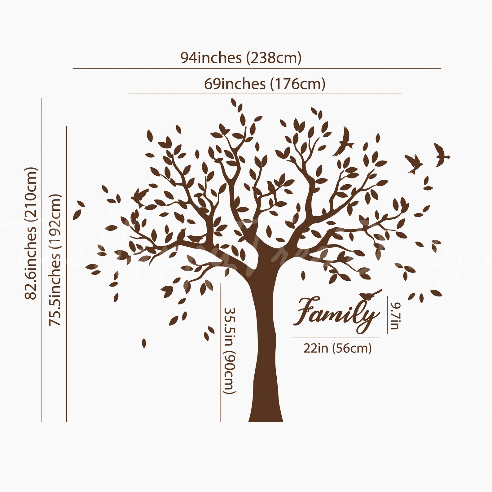 Personalized Family Tree Decal Nursery Tree Wall Decal Vinyl - Etsy