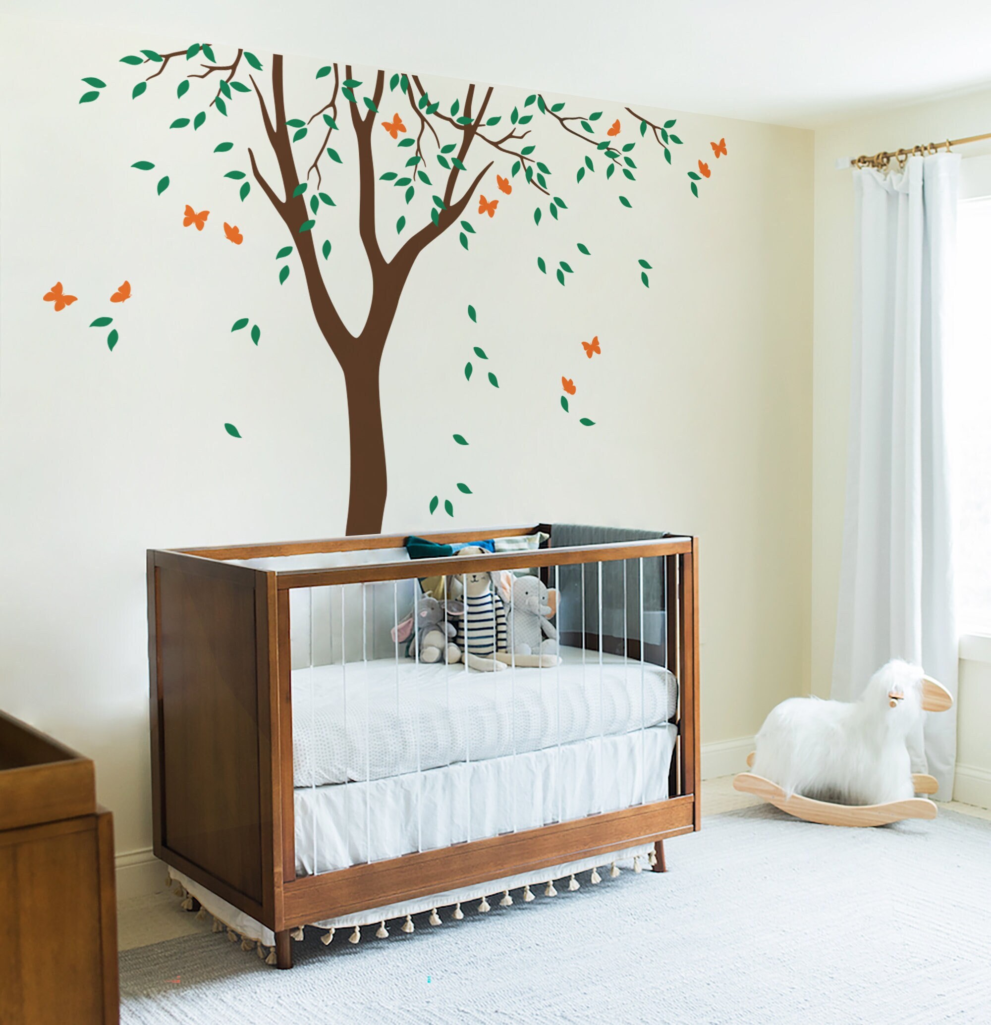 Butterfly Tree Wall Decal Tree and Branch Mural Long Tree - Etsy