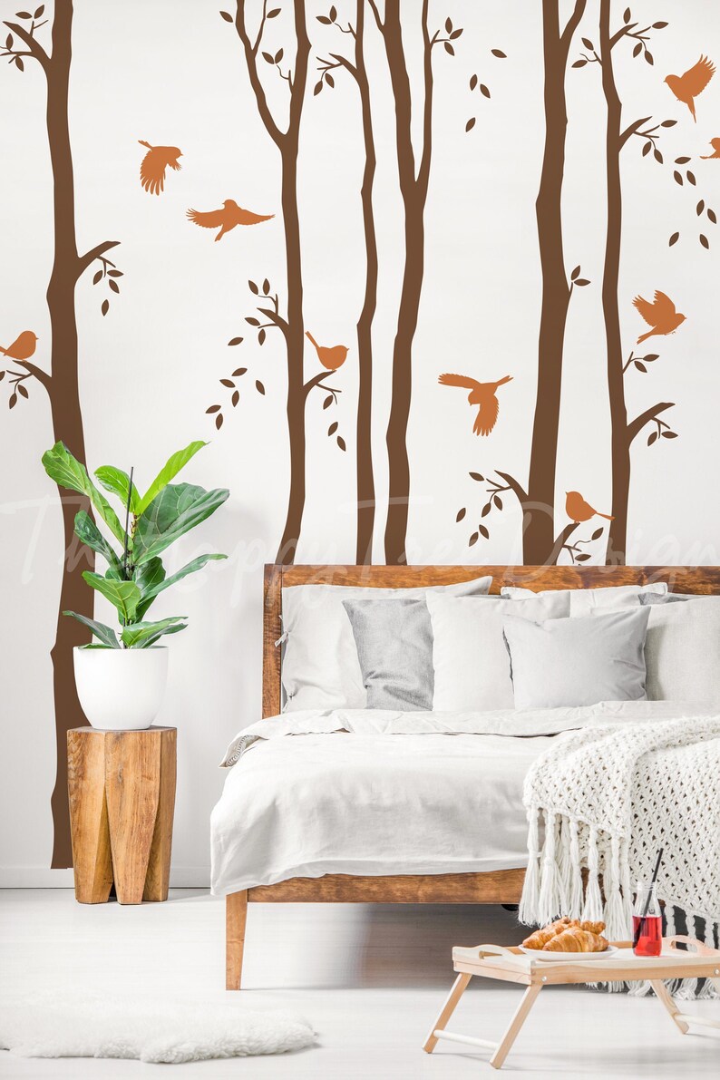 Long Tree Wall Decal Set Family Home Mural Design Long Tree | Etsy